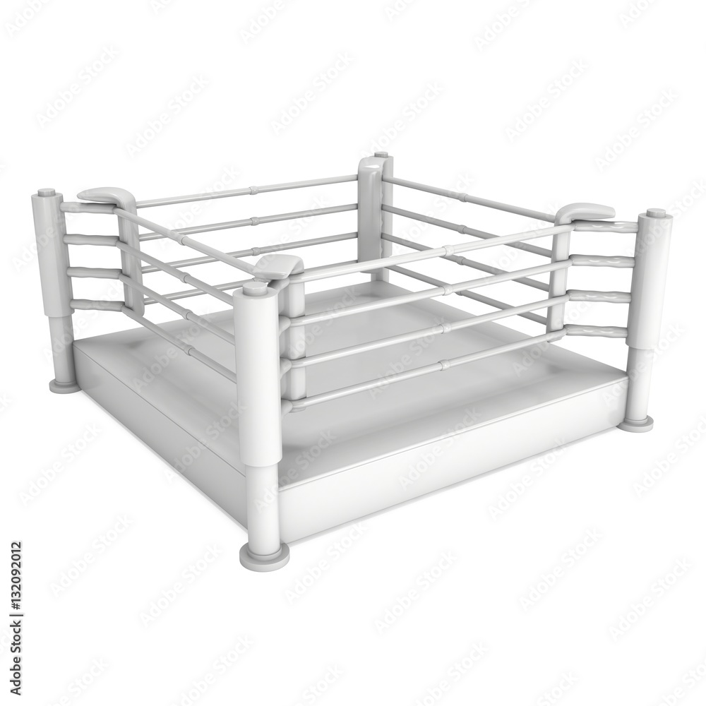 Boxing ring. High resolution 3d render of blank arena isolated on white ...