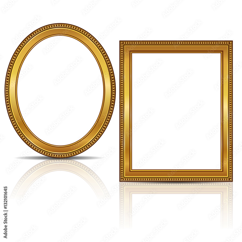 frames gold color with shadow Stock Vector | Adobe Stock