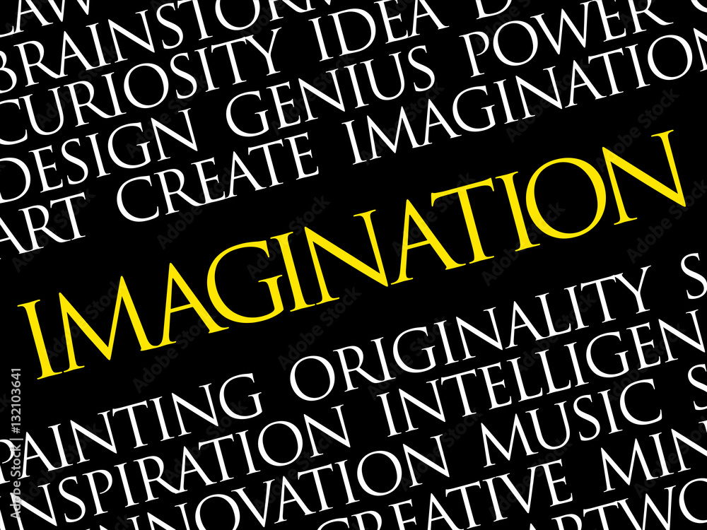 Imagination word cloud collage, creative business concept background ...