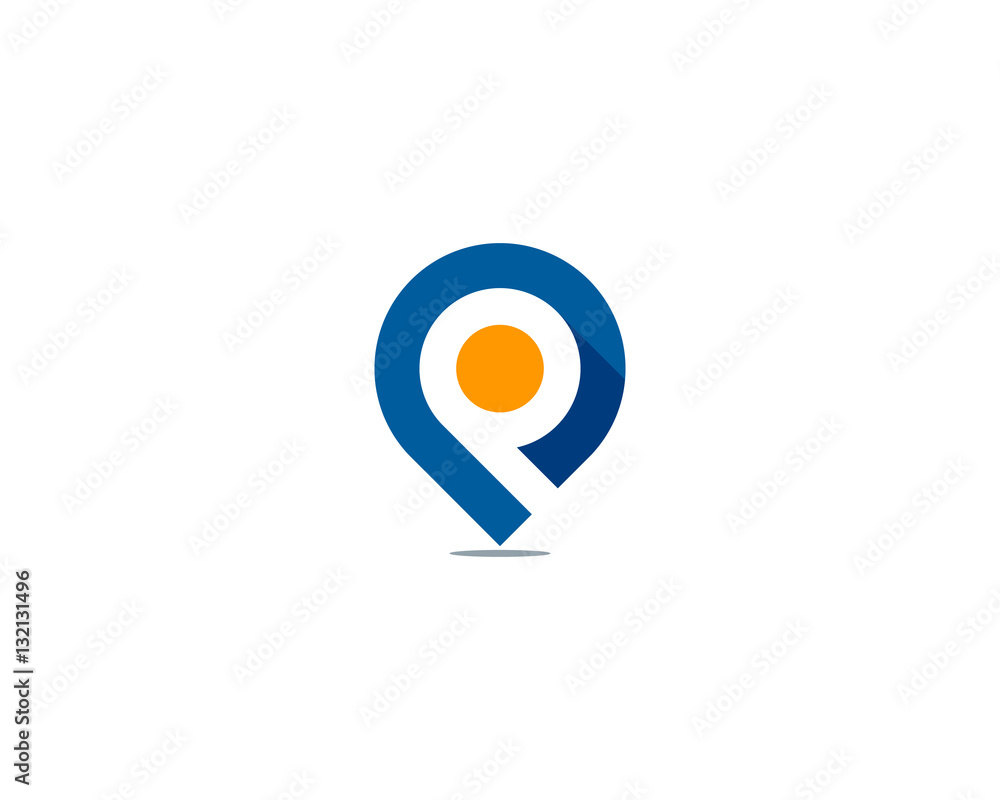 Letter P Pin Point Initial Logo Design Element Stock Vector | Adobe Stock
