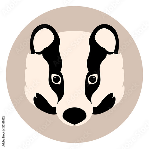 badger face vector illustration style Flat Stock Vector | Adobe Stock