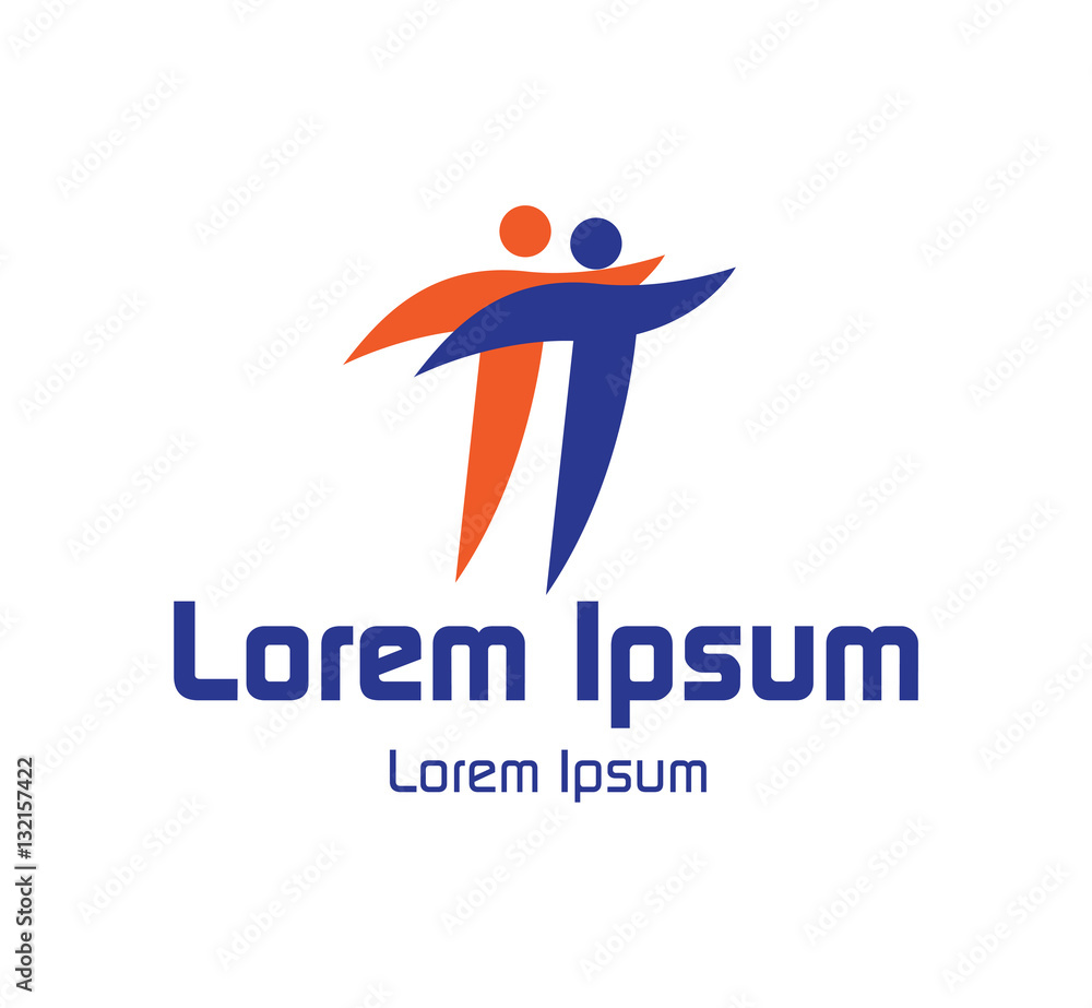 Image vectorielle Stock Logo concept with two person | Adobe Stock