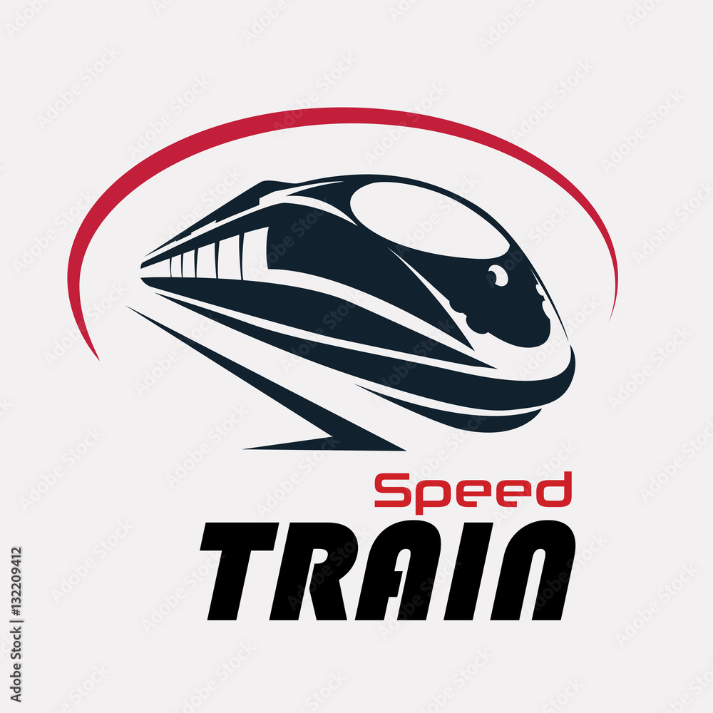 speed train logo template, stylized vector symbol Stock Vector | Adobe ...