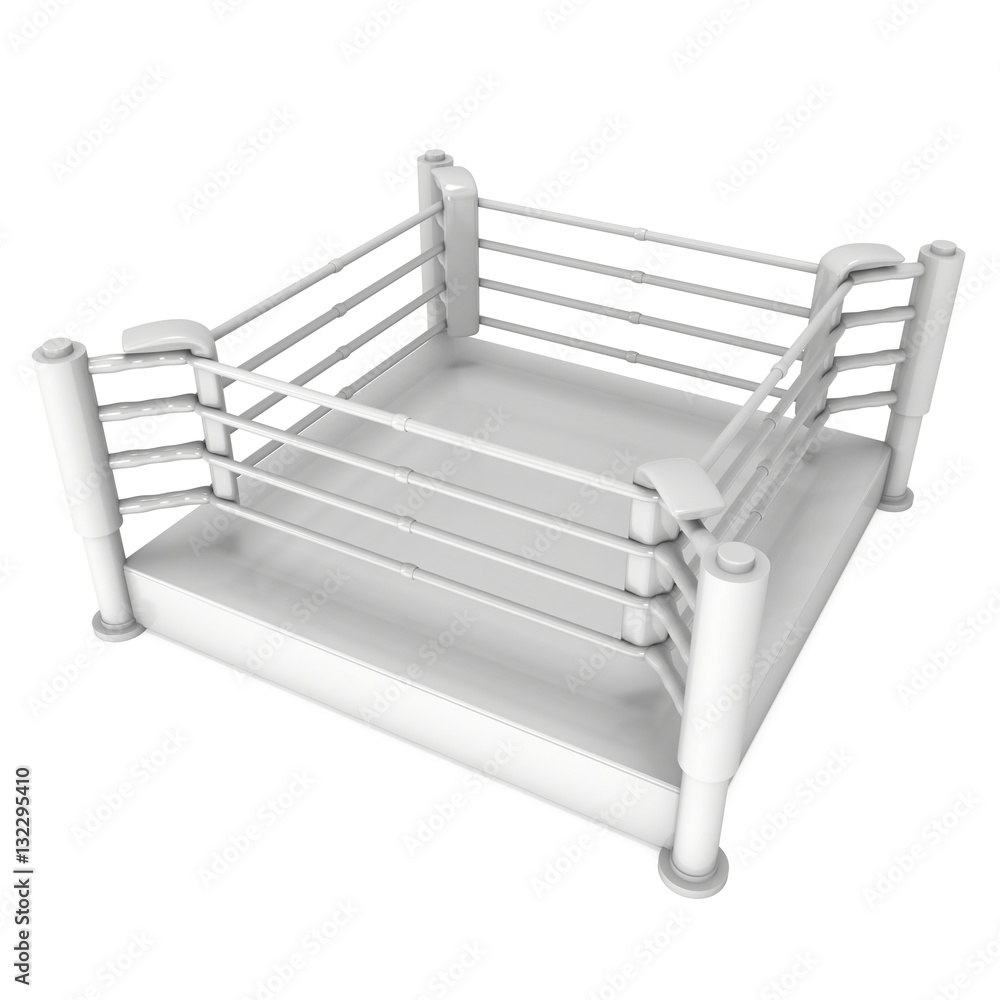 Boxing ring. High resolution 3d render of blank arena isolated on white ...