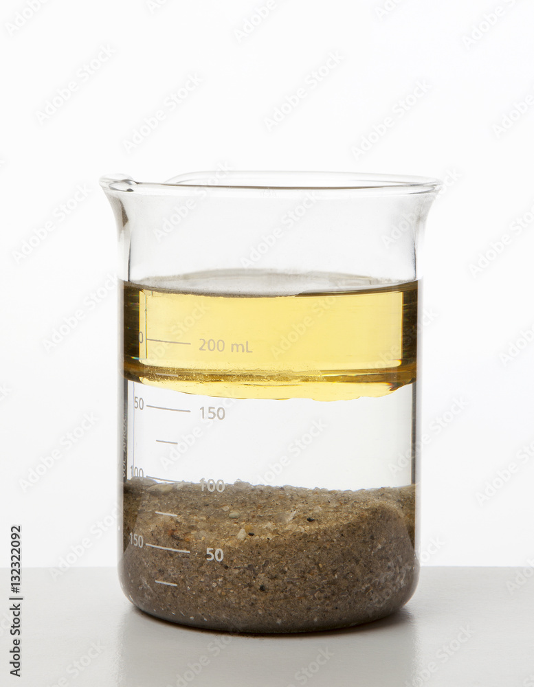 Mixture of water, oil and sand Stock Photo | Adobe Stock