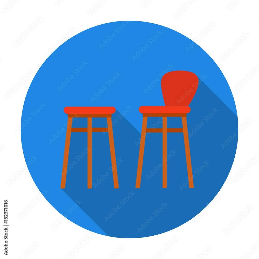 Bar stool icon in flat style isolated on white background. Pub symbol ...