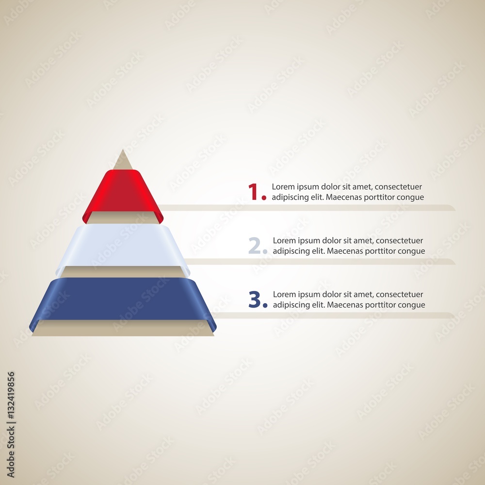 Hierarchy of Needs Pyramid. Cone with stylish ribbons. Vector ...
