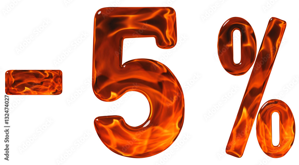 Percent off. Discount. Minus 5, five percent, numerals isolated Stock ...