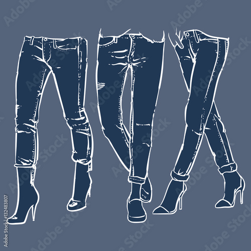Women's fashionable denim jeans, Vector illustration, Clip art Stock ... Women's fashionable denim jeans, Vector illustration, Clip art Stock ...