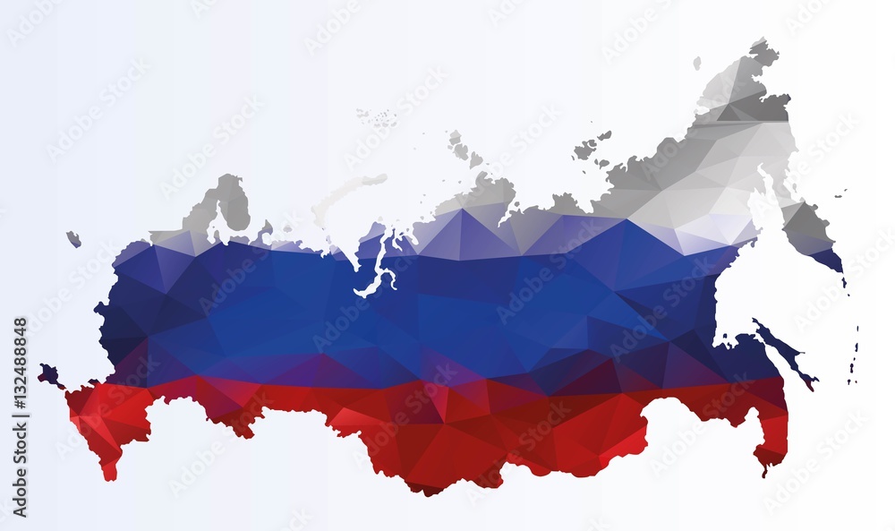 Polygonal map of Russia Stock Vector | Adobe Stock