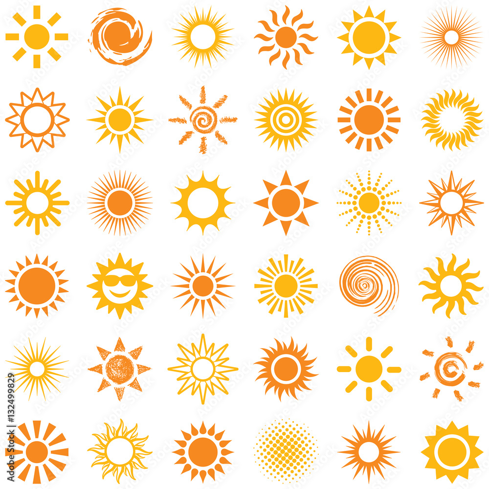 Sun icon collection - vector illustration Stock Vector | Adobe Stock