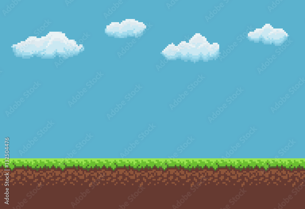 Pixel Game Background Stock Vector | Adobe Stock