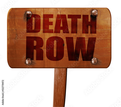 Illustrazione Stock death row, 3D rendering, text on wooden sign ...