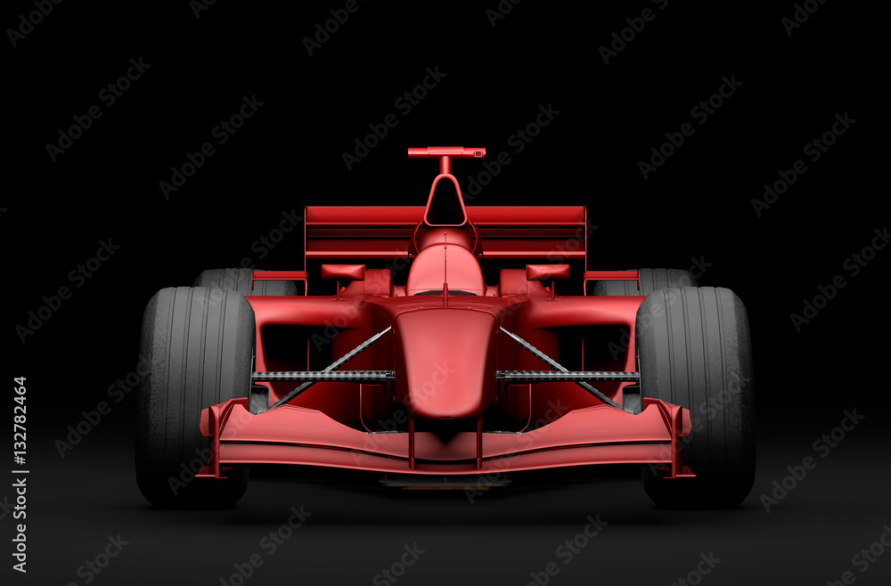 Ilustração Markenneutraler roter F1 Rennwagen frontal flach do Stock ...