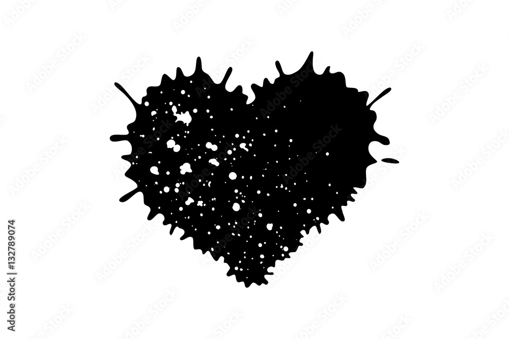 Heart shaped paint splatter, vector illustration Stock Vector | Adobe Stock