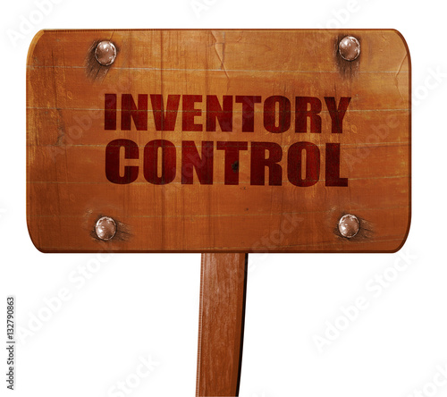 inventory control, 3D rendering, text on wooden sign Stock Illustration ...