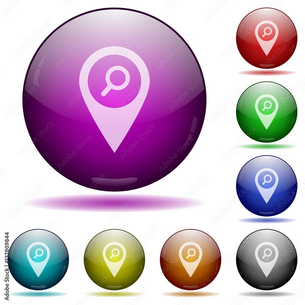 Stock-Vektorgrafik „Find GPS map location glass sphere buttons“ | Adobe ...