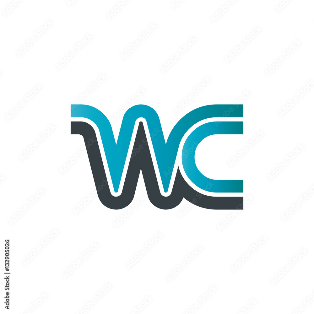 Initial Letter WC Linked Design Logo Stock Vector | Adobe Stock