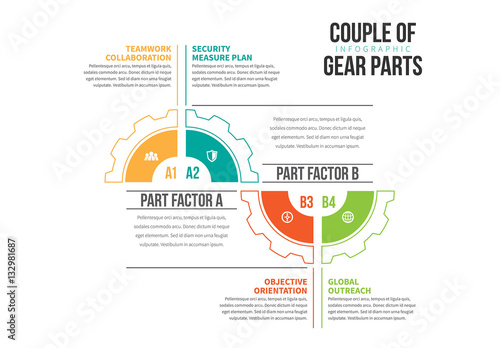 Split Gear Infographic Stock Template | Adobe Stock