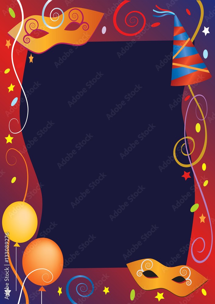 Carnival party background frame. Decorative background for carnival and ...