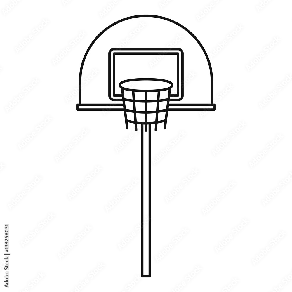 Outdoor basketball hoop icon, outline style Stock Vector | Adobe Stock