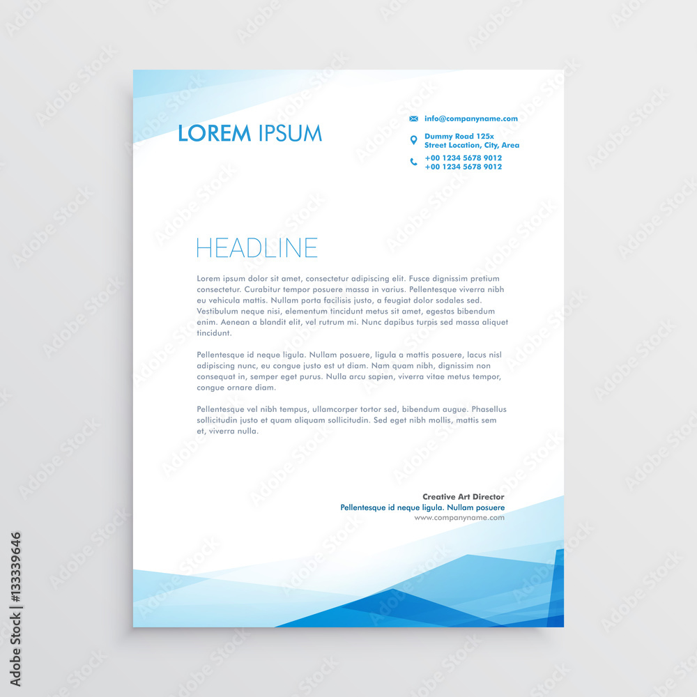 elegant blue letterhead template design Stock Vector | Adobe Stock
