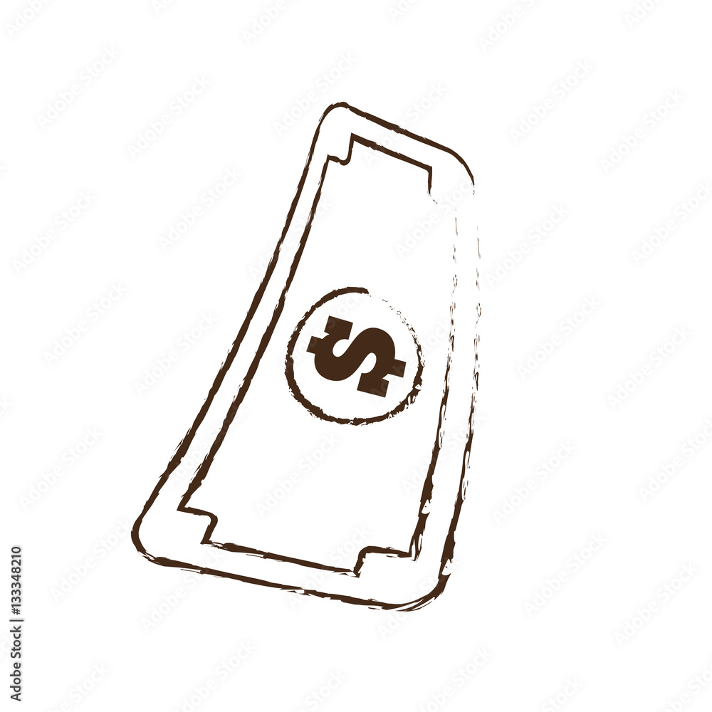 sketch draw bill money currency dollar vector illustration eps 10 Stock ...