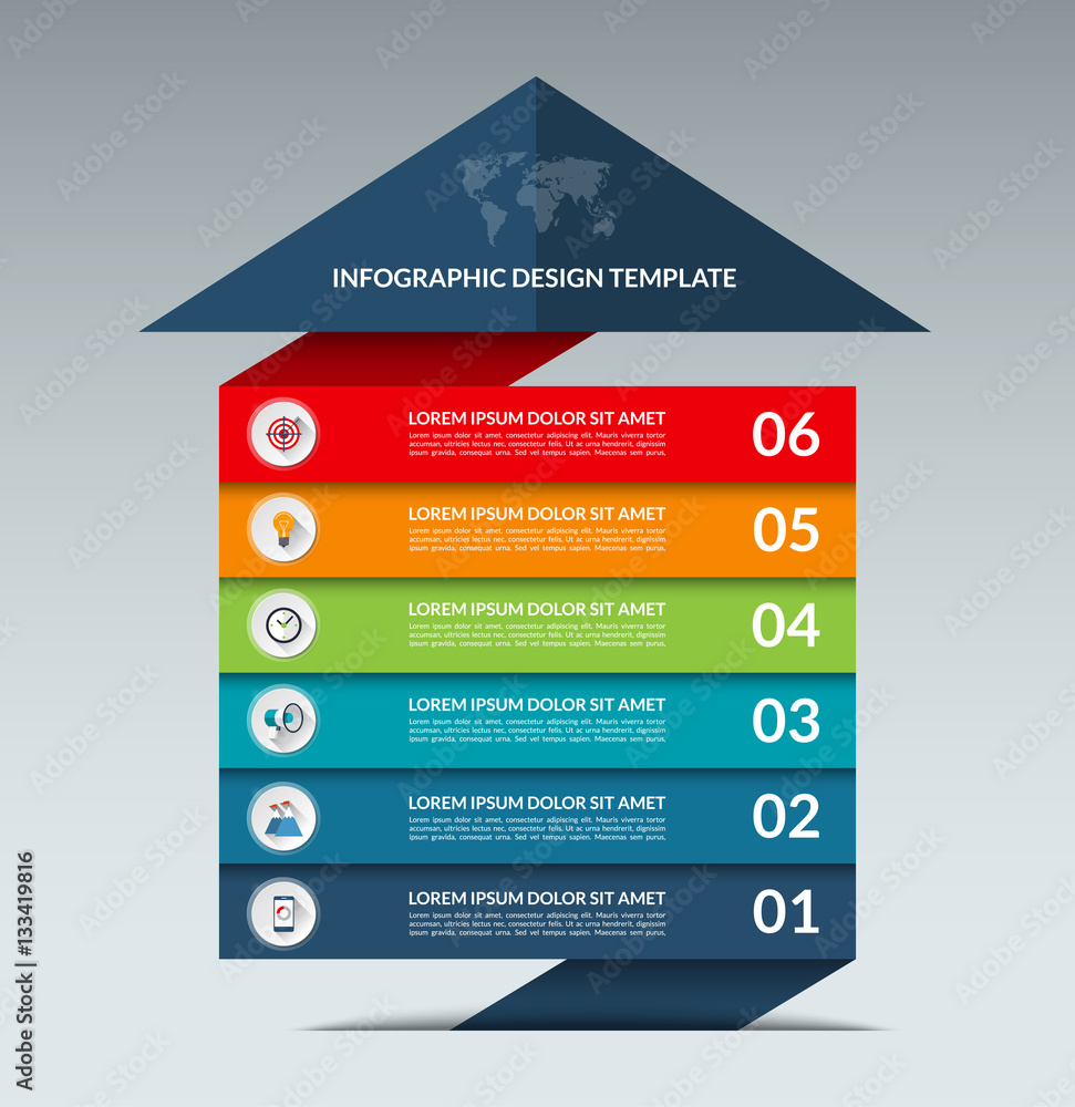 Infographic arrow design template. Business growth concept banner with ...