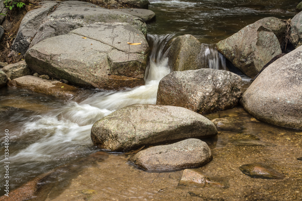 Nine dives waterfall falls from a cliff in the Central Valley ...
