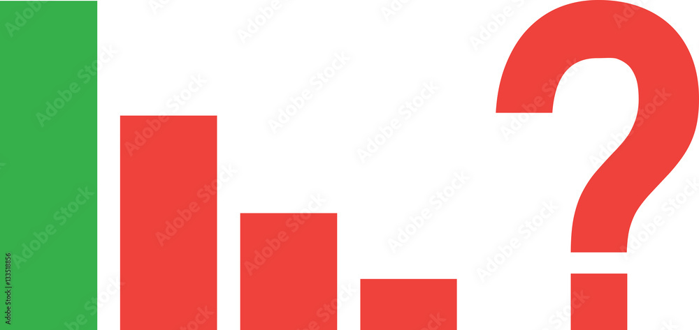 Bar chart down with question mark Stock Vector | Adobe Stock
