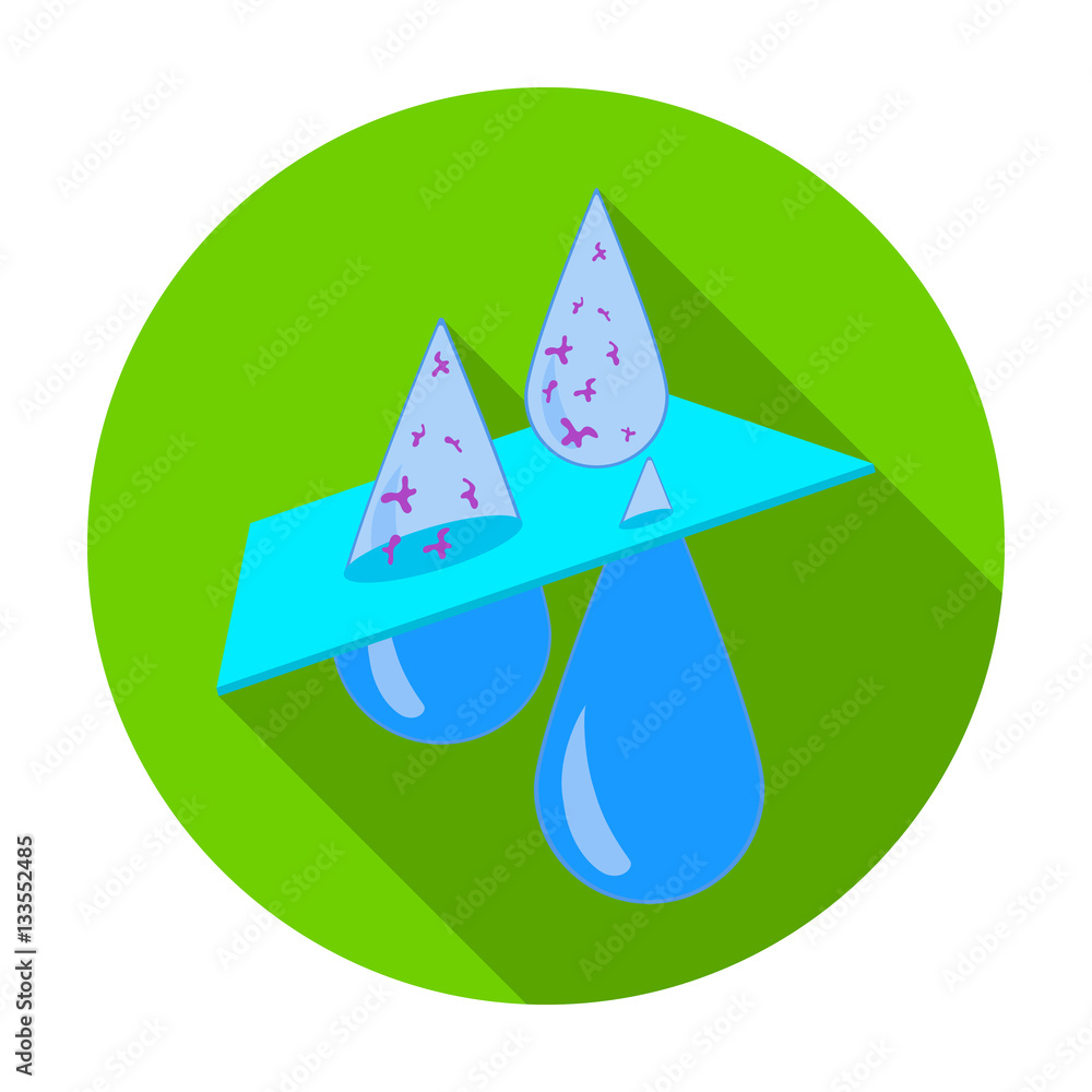 Water filtration icon in flat style isolated on white background. Water ...