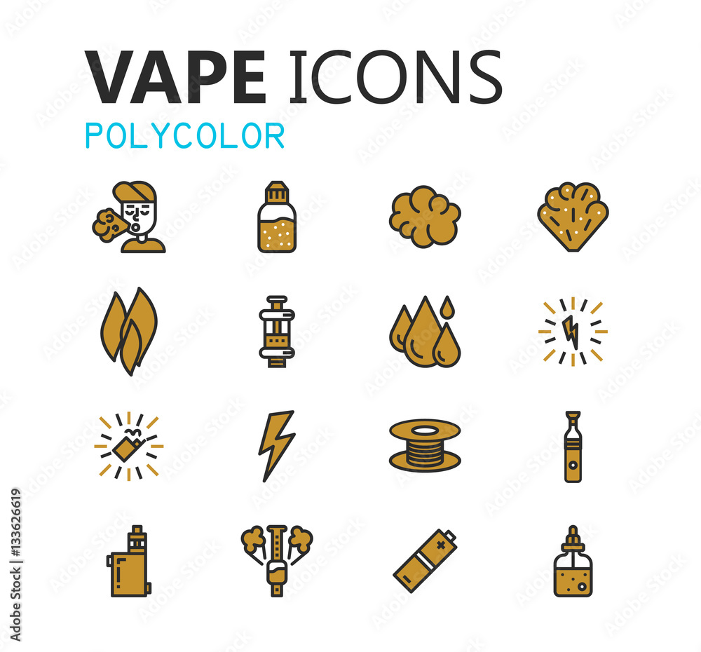Simple modern set of vape icons. Premium symbol collection. Vector ...