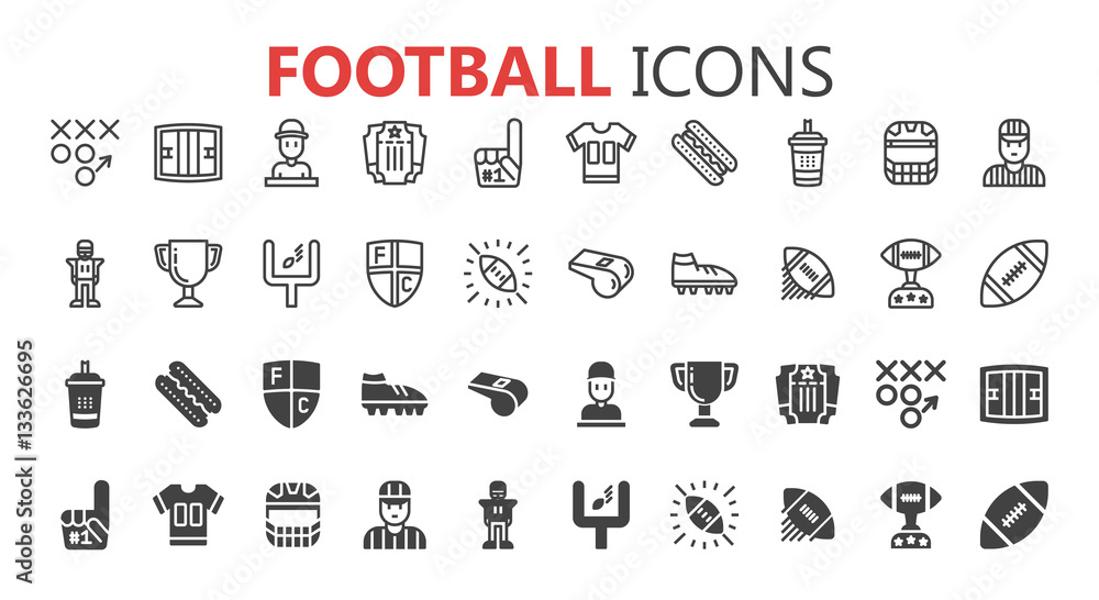 Stylized American Football logo vector icon Stock Vector | Adobe Stock