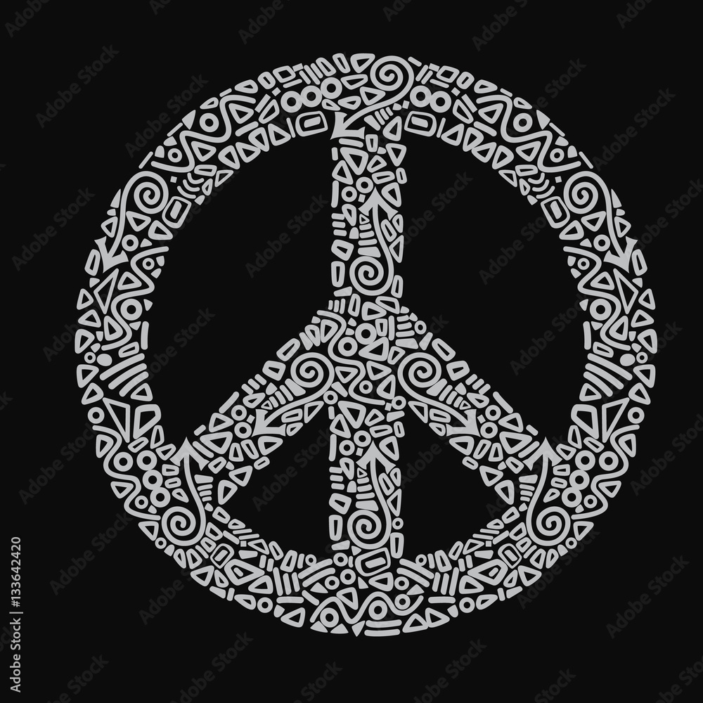 Peace sign vector illustration hippie. Stock Vector | Adobe Stock