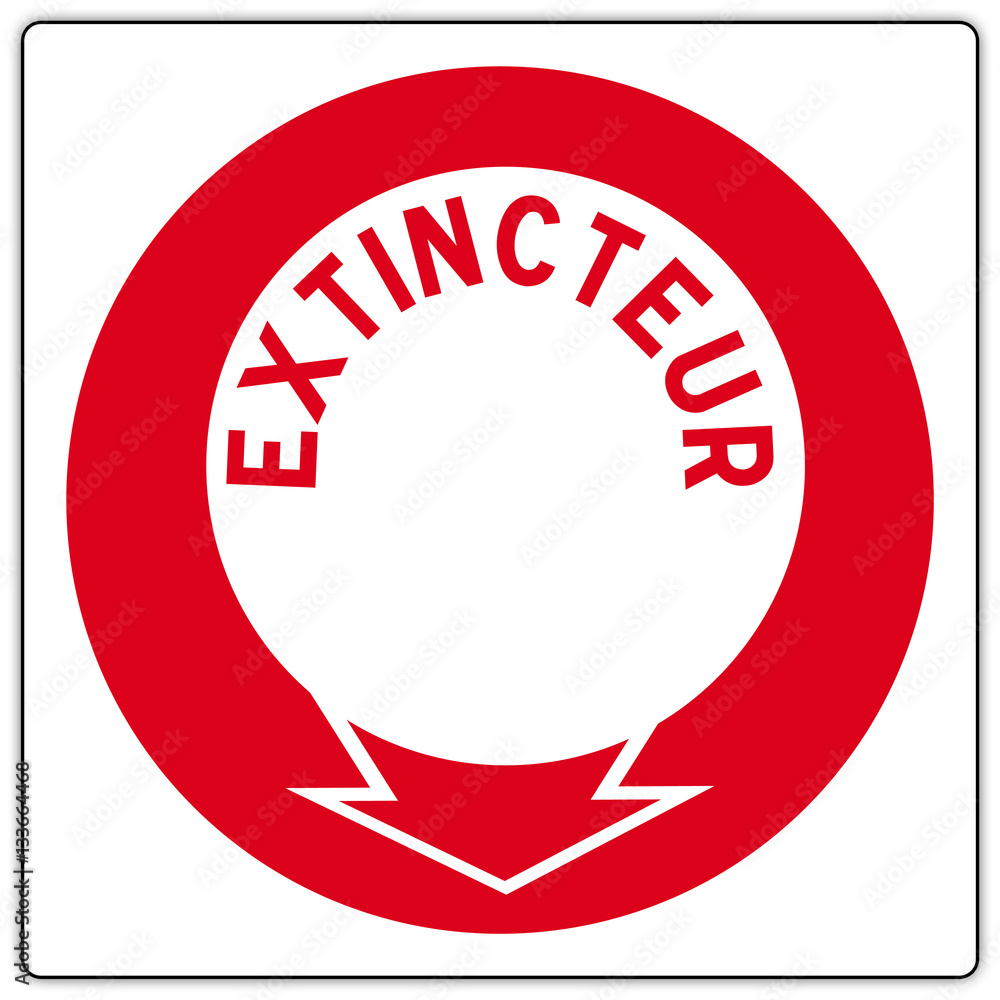 Panneau de signalisation : extincteur Stock Illustration | Adobe Stock