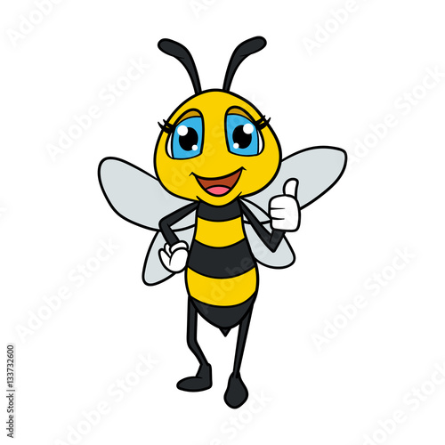 Friendly Cartoon Female Bee Vector Illustration Stock Vector | Adobe Stock