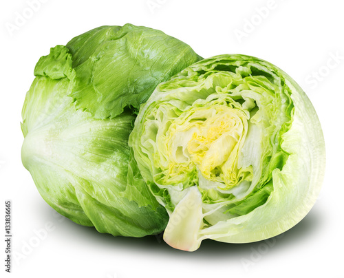 iceberg lettuce cabbage isolated on white foto de Stock | Adobe Stock iceberg lettuce cabbage isolated on white foto de Stock | Adobe Stock