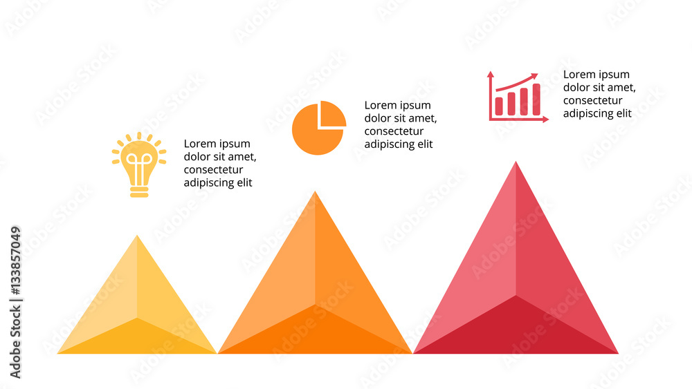 Vector up arrows infographic, diagram chart, triangle graph ...