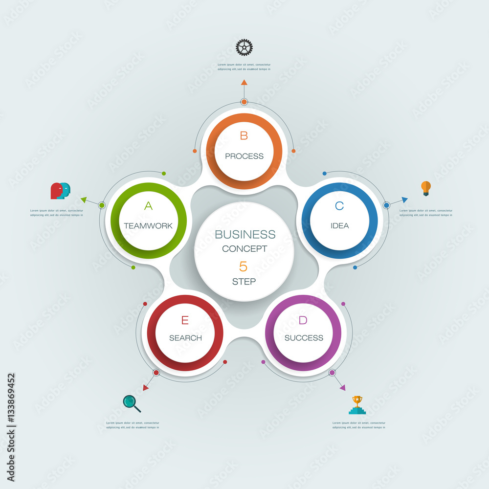 Vector infographics timeline design template with 3D paper label ...