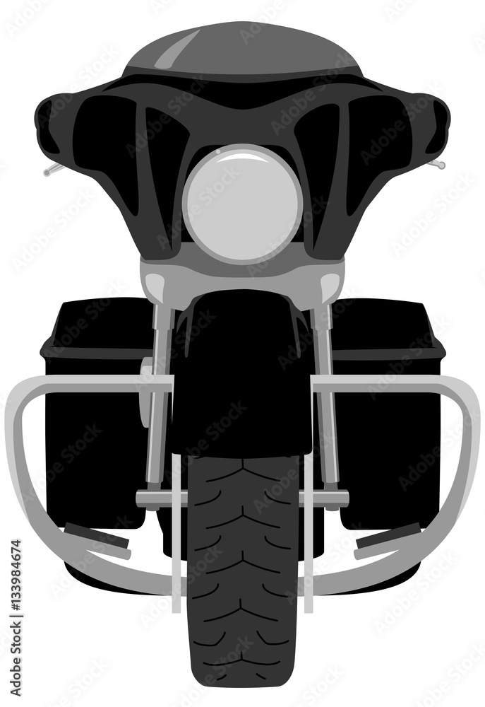 Stock-Vektorgrafik „Classic heavy cruise motorcycle with front fairing ...