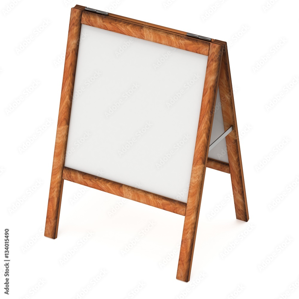 Sandwich board. Blank menu outdoor display with clipping path. Trade ...