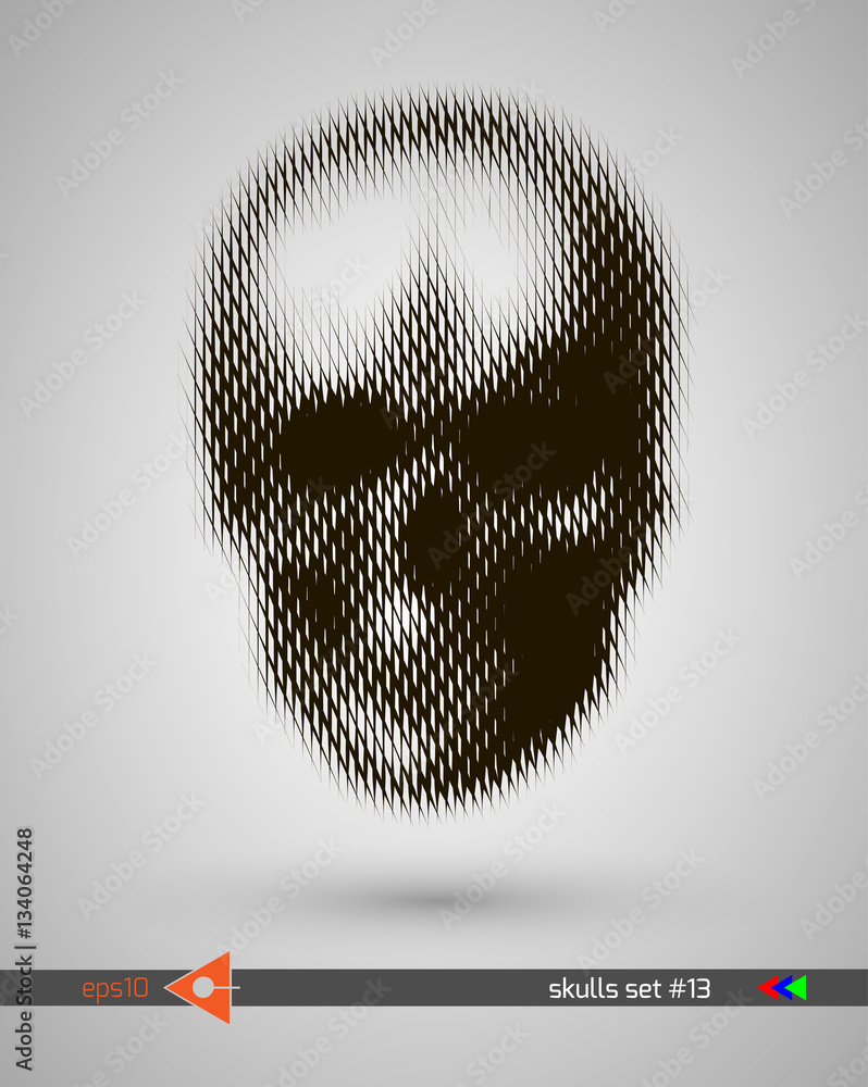 Halftone skull, line, Wave. Design element. Invitation, party ...