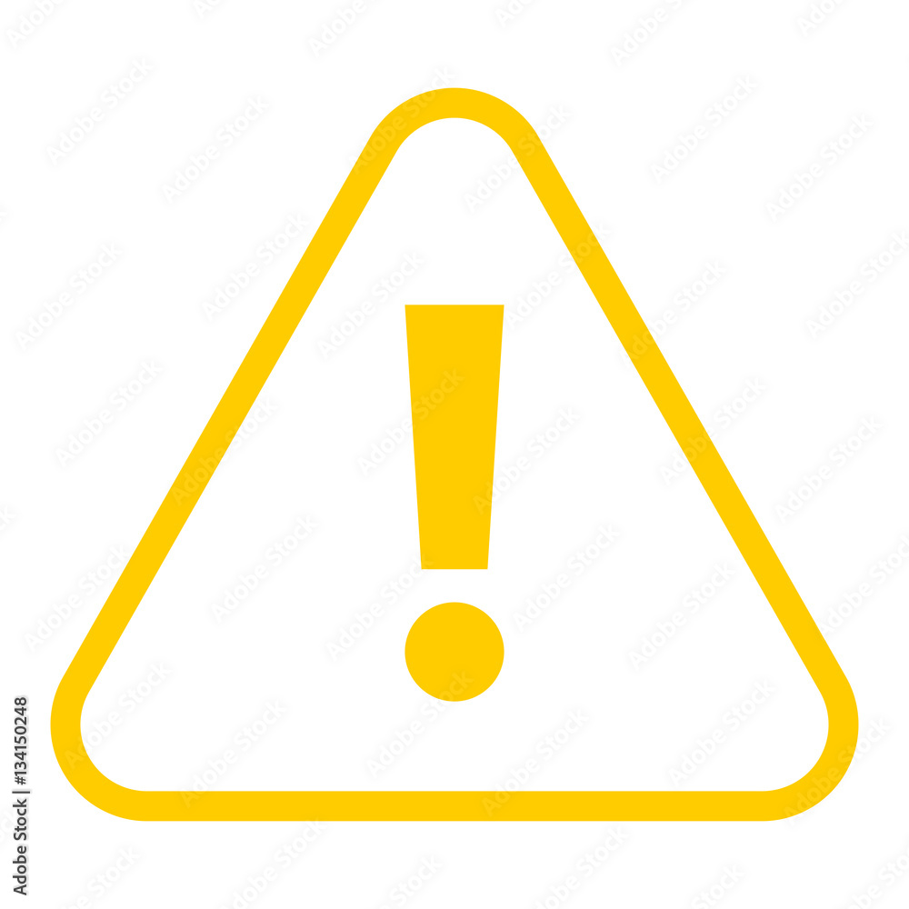 Yellow triangle exclamation mark icon warning sign attention but Stock Vector | Adobe Stock