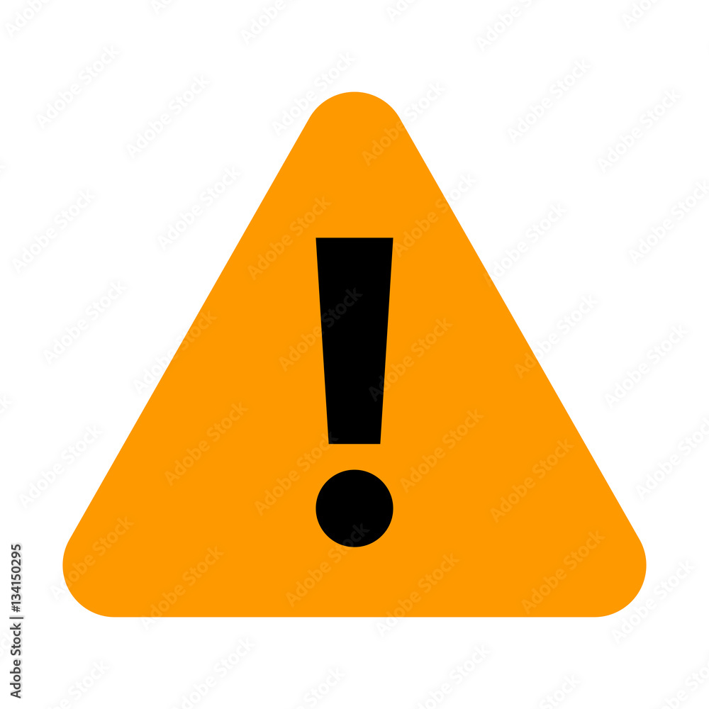 Orange triangle exclamation mark icon warning sign attention but Stock ...