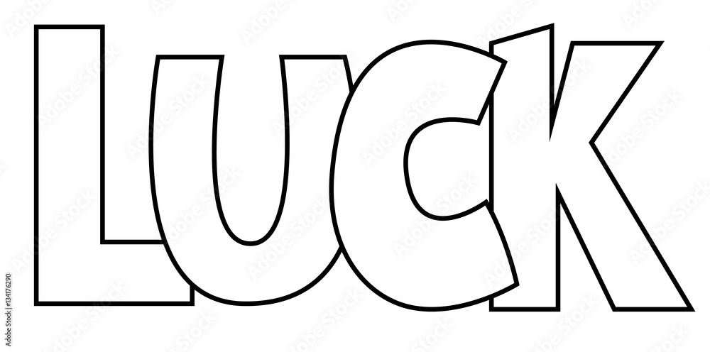 Luck Coloring Page Stock Vector | Adobe Stock