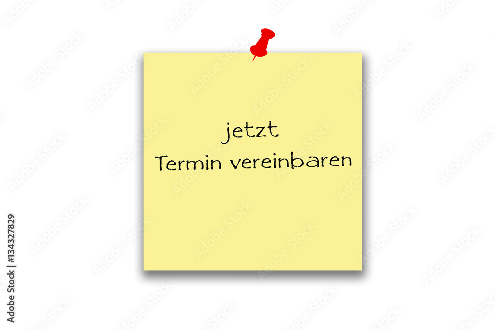 Stock-Illustration „Notizzettel Jetzt Termin vereinbaren“ | Adobe Stock