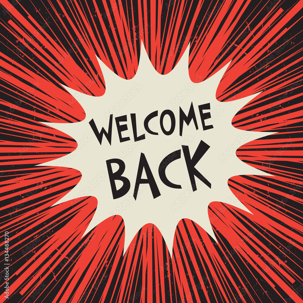 Comic explosion business concept with text Welcome Back Stock Vector ...