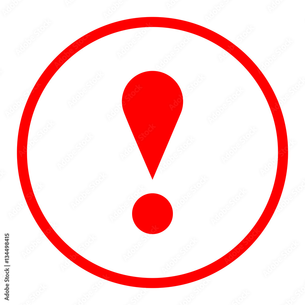 Red circle exclamation mark icon warning sign attention button Stock Vector | Adobe Stock