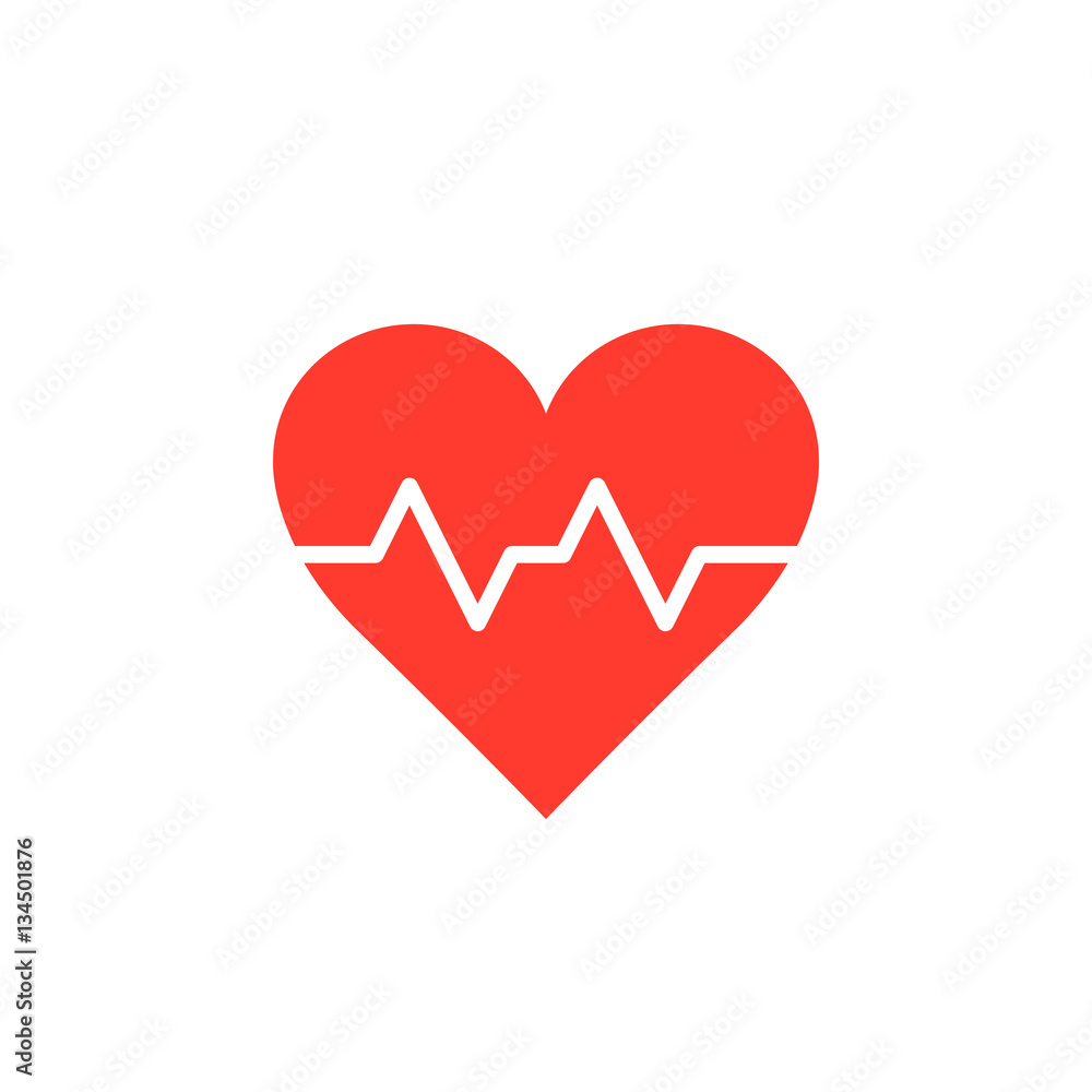 Heartbeat symbol. heart beat pulse icon vector, solid logo illustration ...
