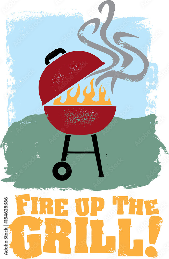 Fire up the BBQ Grill Stock Vector | Adobe Stock